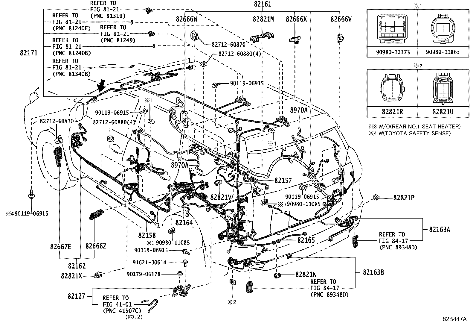 82164-60J50 Wire, Frame Toyota | YoshiParts