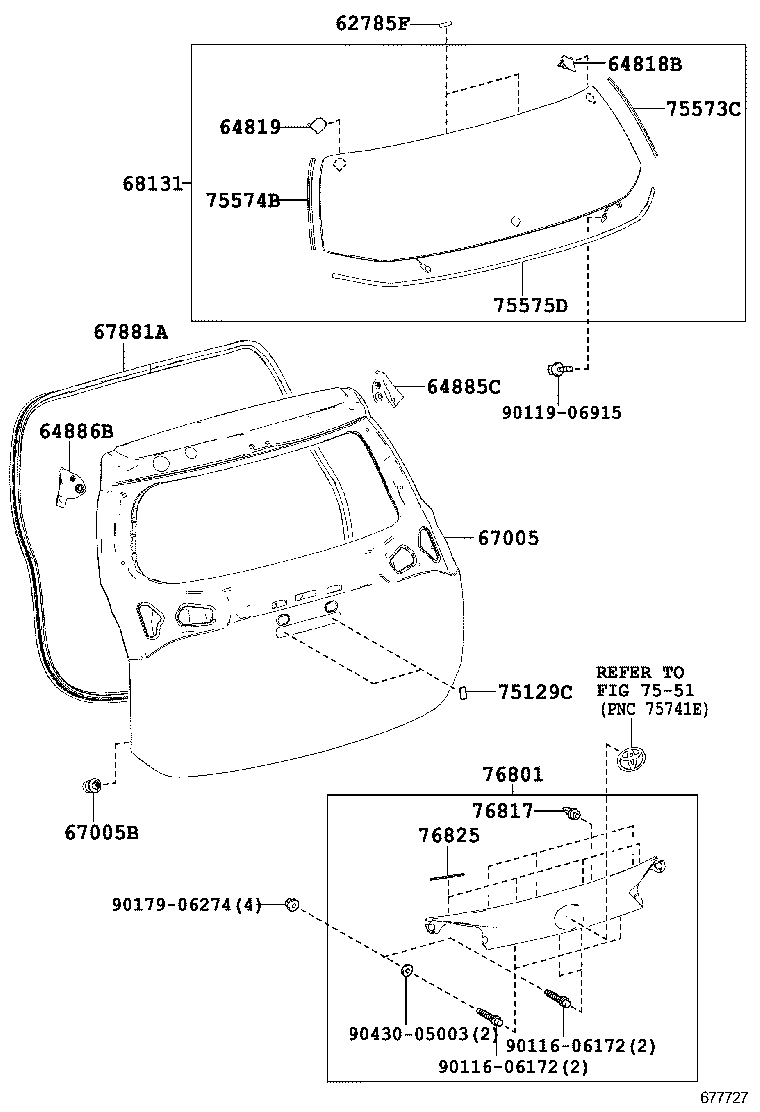 67005-42610 Panel Sub-Assy, Back Door Toyota | YoshiParts