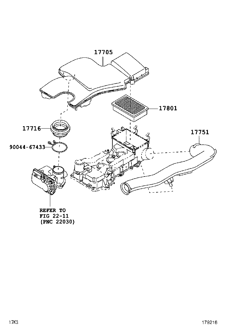 17751-B1020 Inlet, Air Cleaner, No.1 Toyota | YoshiParts