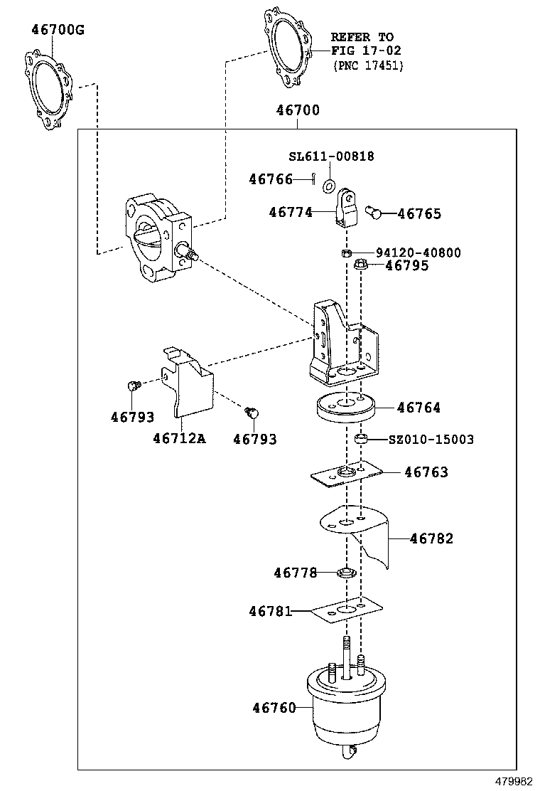 46760-EV020 Cylinder Assy, Exhaust Retarder Vacuum Toyota | YoshiParts