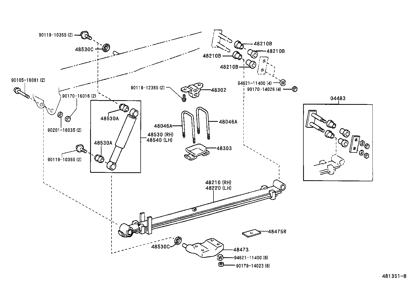 48210-2E450 Spring Assy, Rear Rh Toyota | YoshiParts