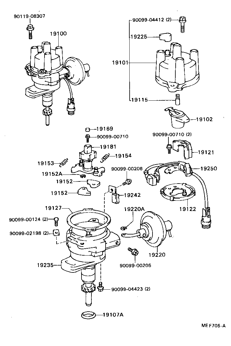 19101-35140 Cap Sub-Assy, Distributor Toyota | YoshiParts