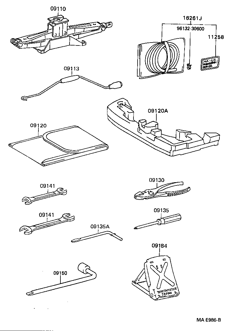 09113-50010 Handle Sub-Assy, Pantograph Jack Toyota | YoshiParts
