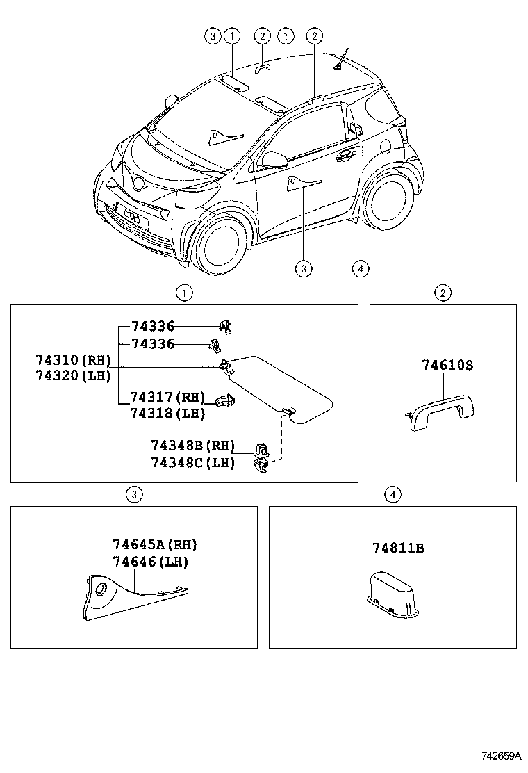74610-52020-B0 Grip Assy, Assist Toyota | YoshiParts