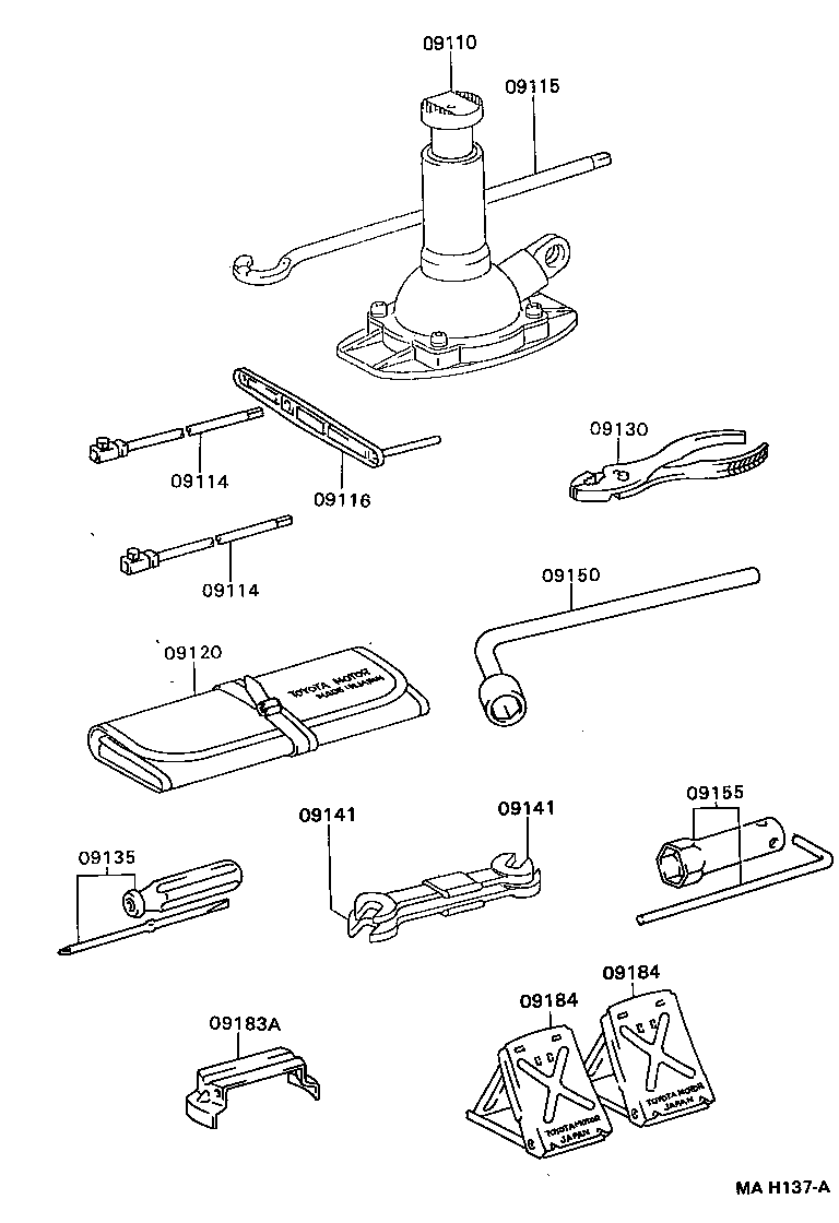 09115-28030 Rod, Jack Handle Toyota | YoshiParts