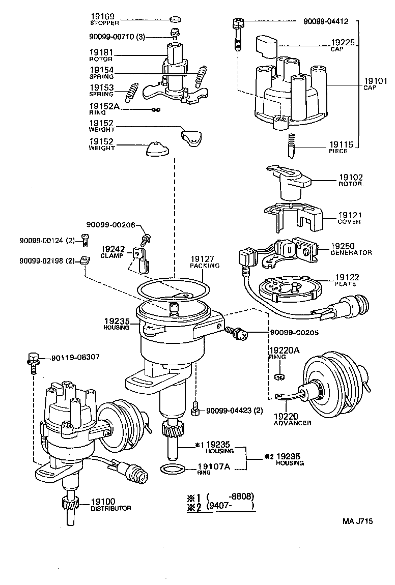 19101-35140 Cap Sub-Assy, Distributor Toyota | YoshiParts