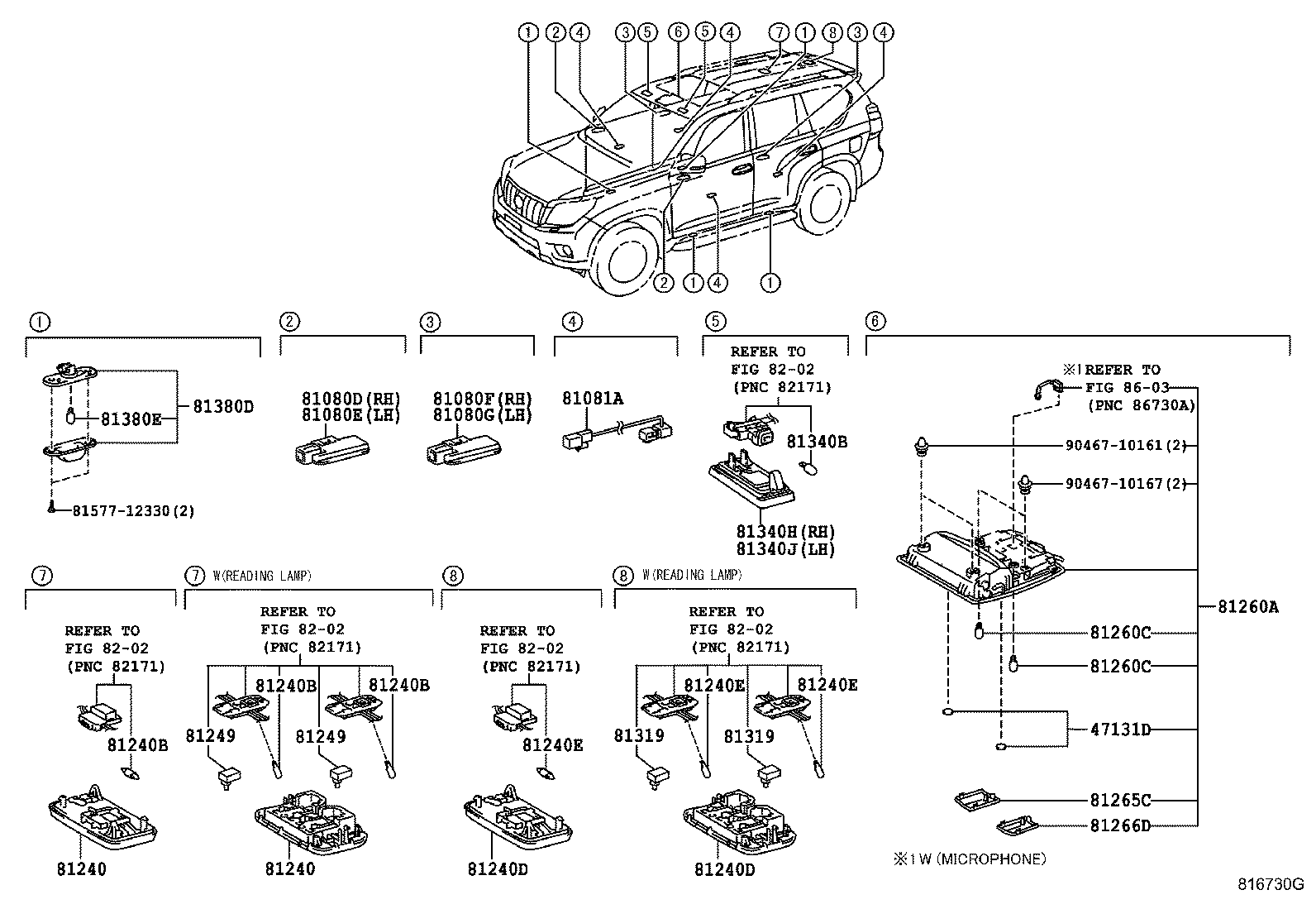 81080-30150 Lamp Assy, Interior Illumination, No.1 Toyota | YoshiParts