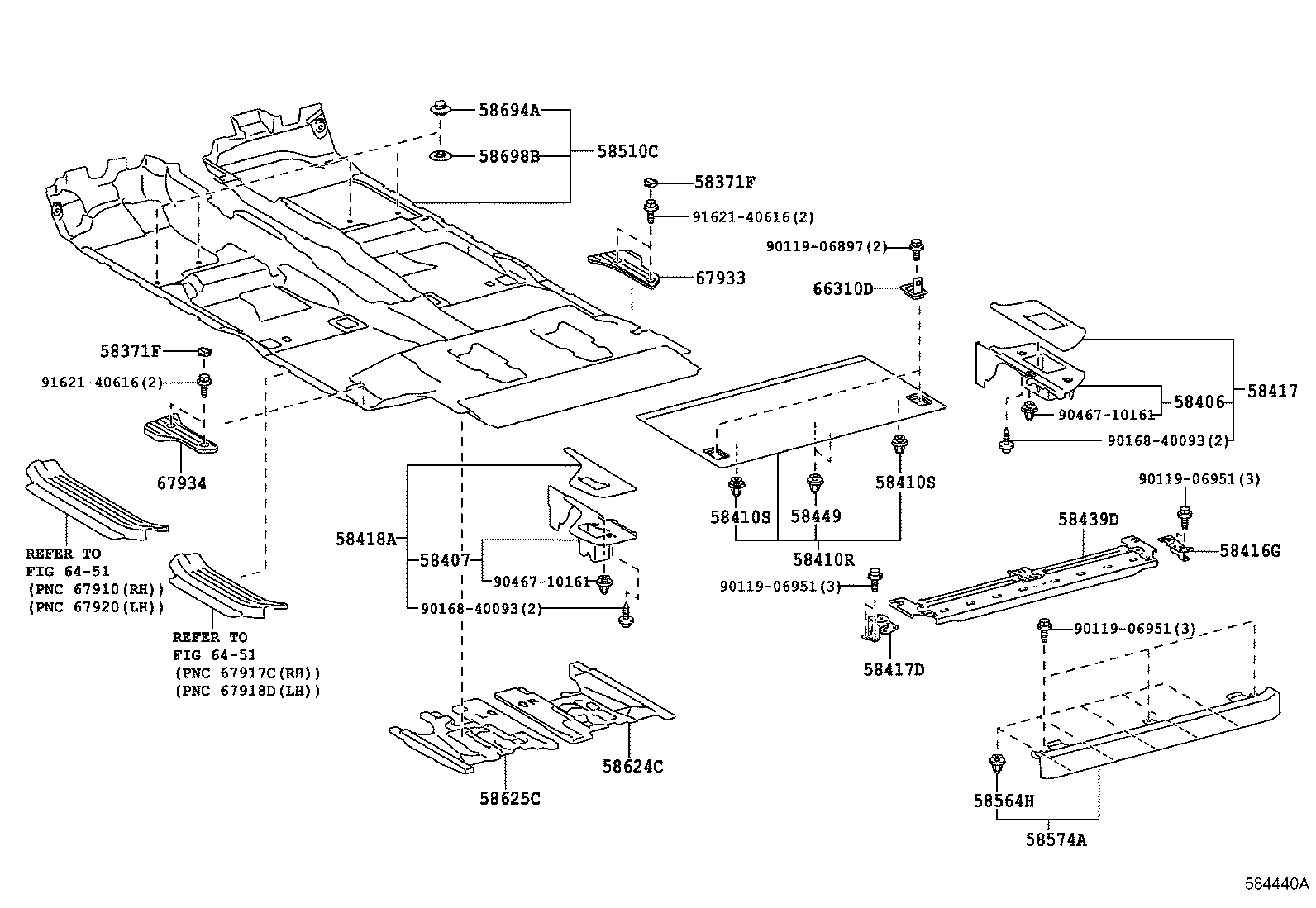 58574-35040-C0 Plate, Rear Floor Mat Support, Rear Toyota | YoshiParts