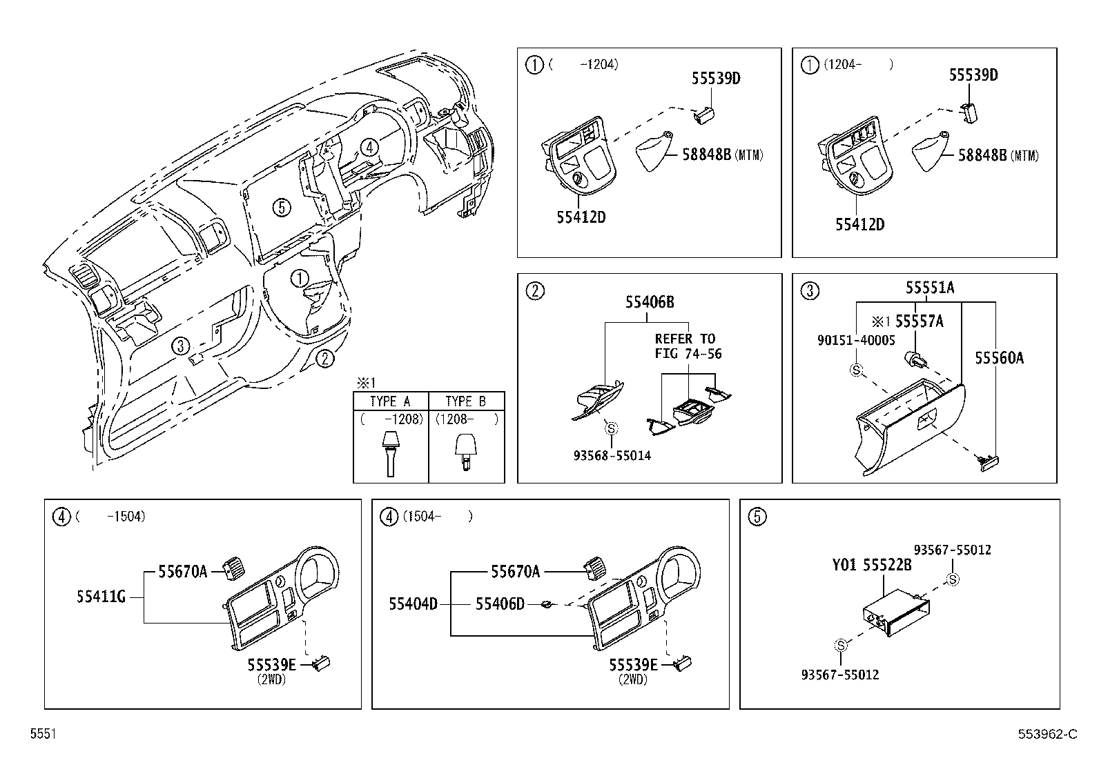 55404-B5080-C0 Panel Sub-Assy, Instr Cluster Finish Toyota | YoshiParts