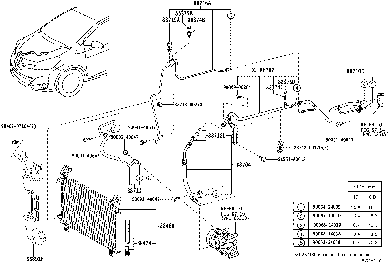 88460-0D500 Condenser Assy, Cooler Toyota | YoshiParts