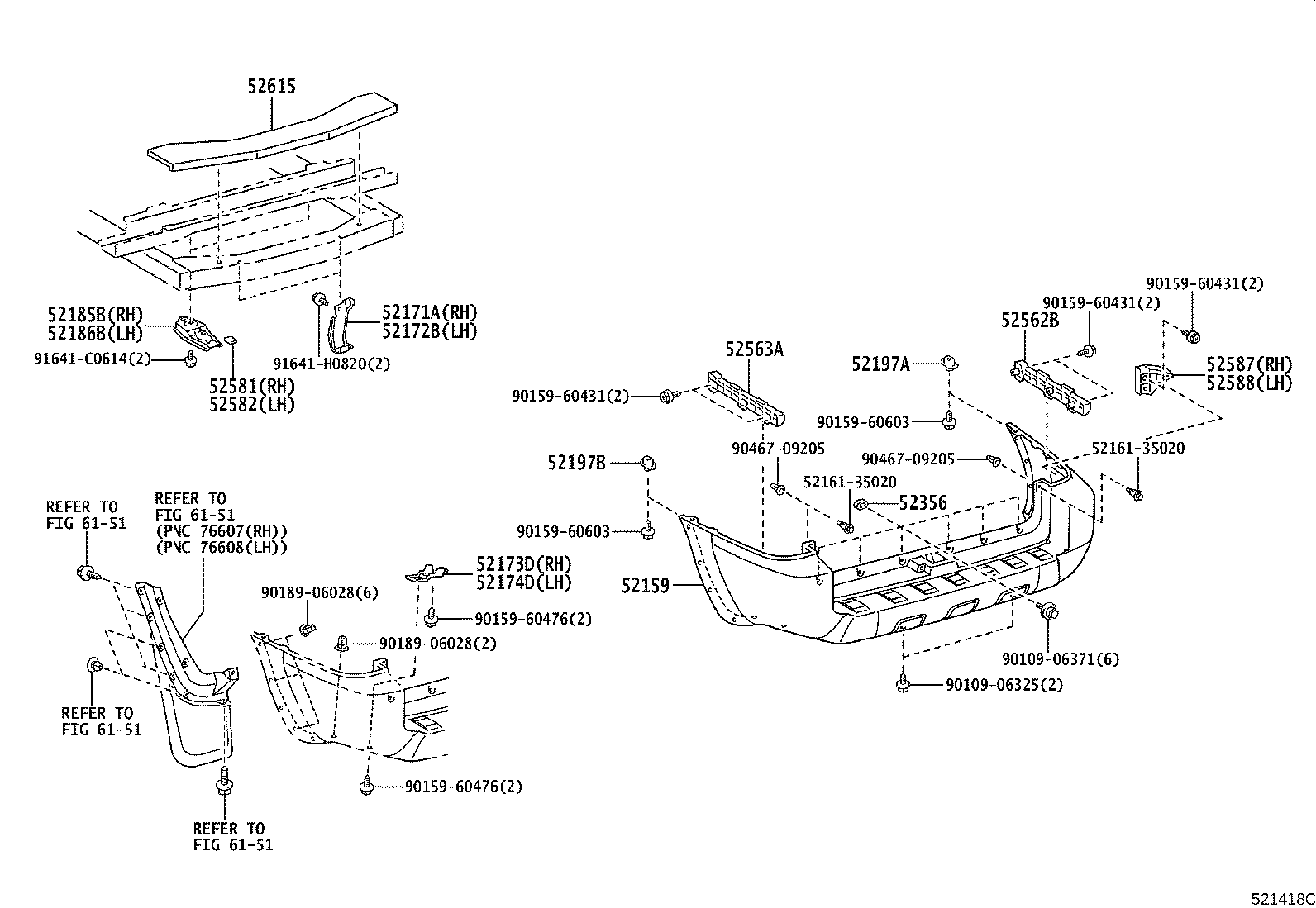 52161-35020 Piece, Rr Bumper Toyota | YoshiParts