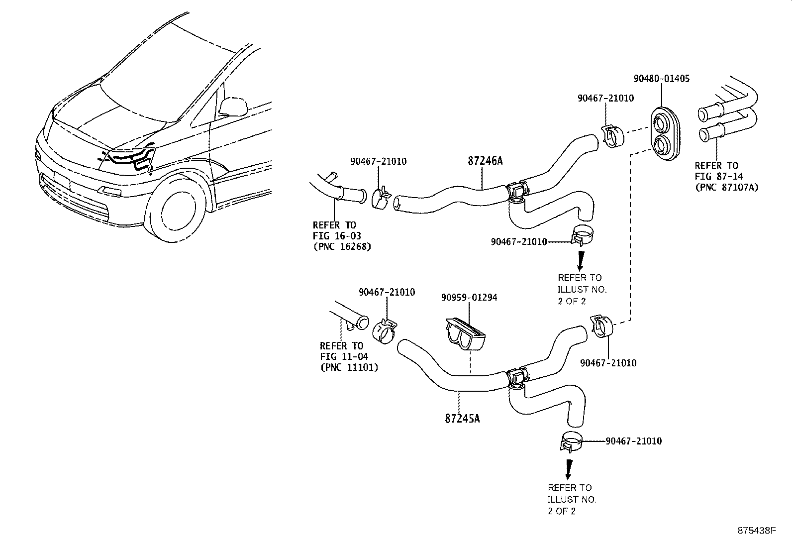 87209-58080 Hose, Heater Water, Inlet A Toyota | YoshiParts