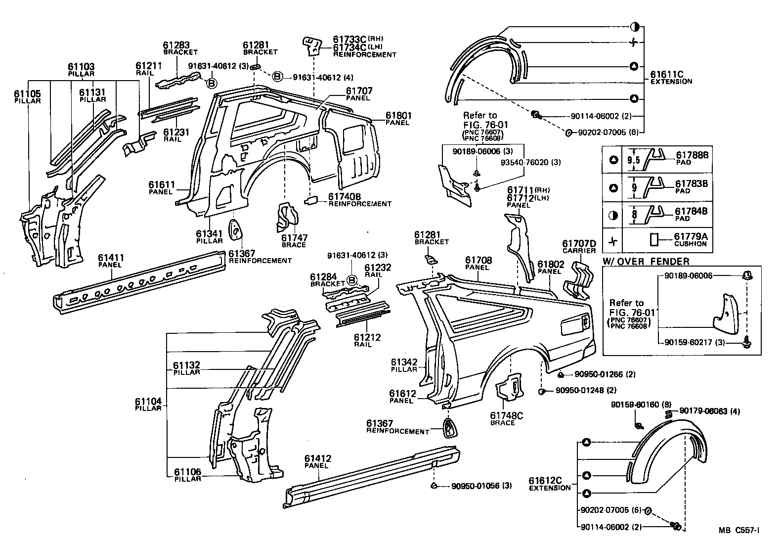 90159-60217 Screw, W/Washer Tapping Toyota | YoshiParts