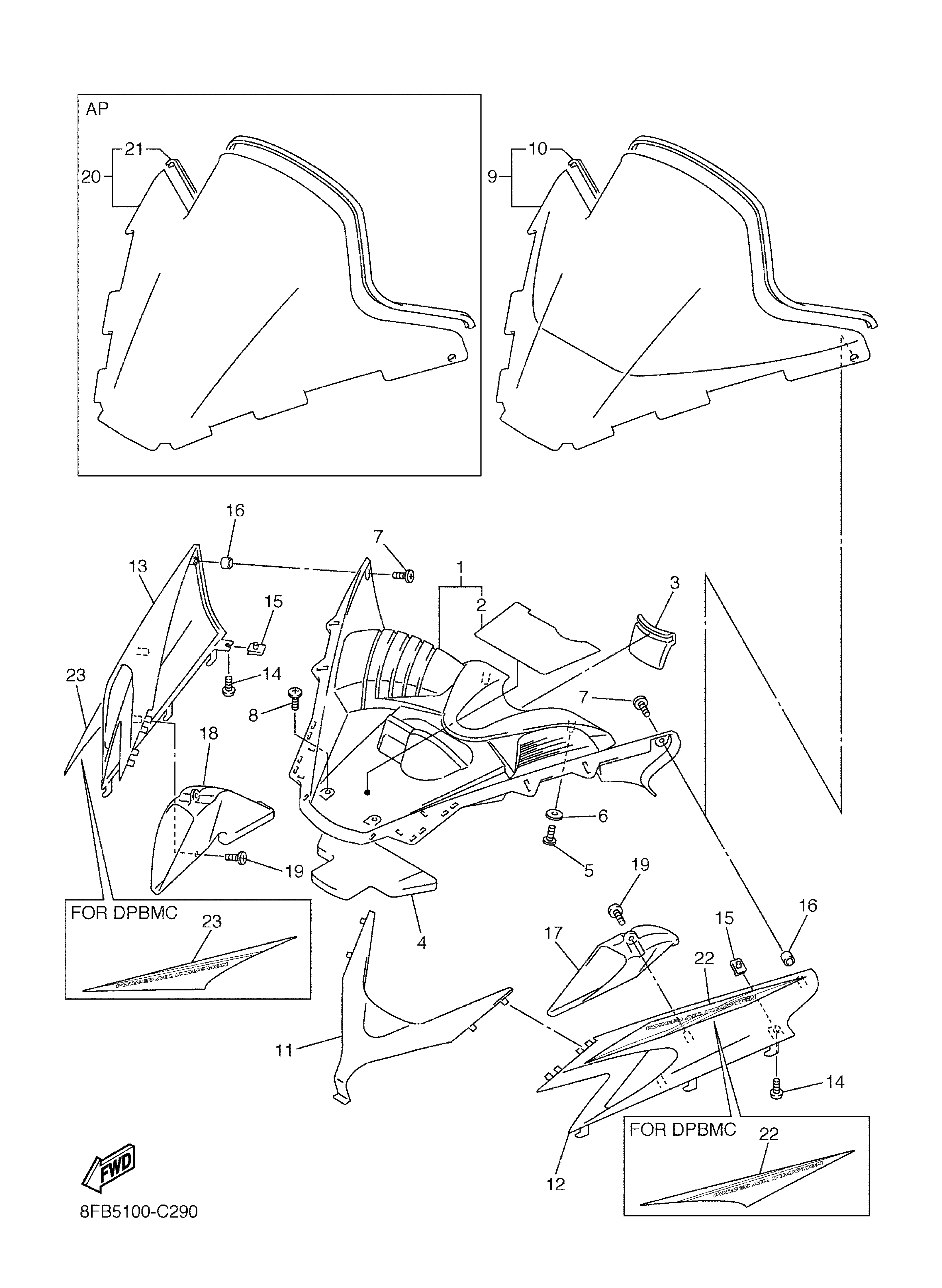 8ek K7210 00 00 Windshield Comp Yamaha Yoshiparts