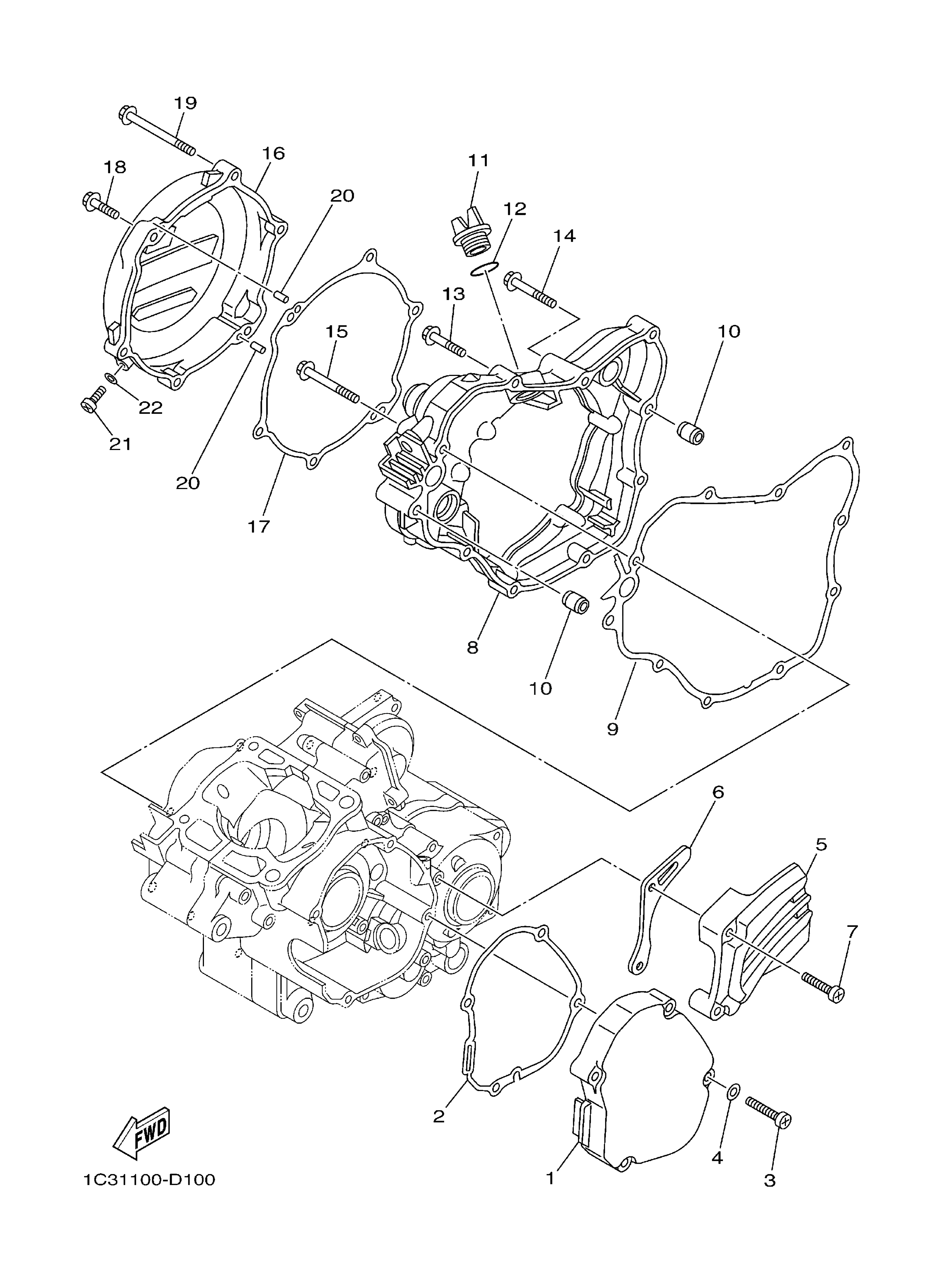 1C3-15431-00-00 Cover, Crankcase 3 Yamaha | YoshiParts