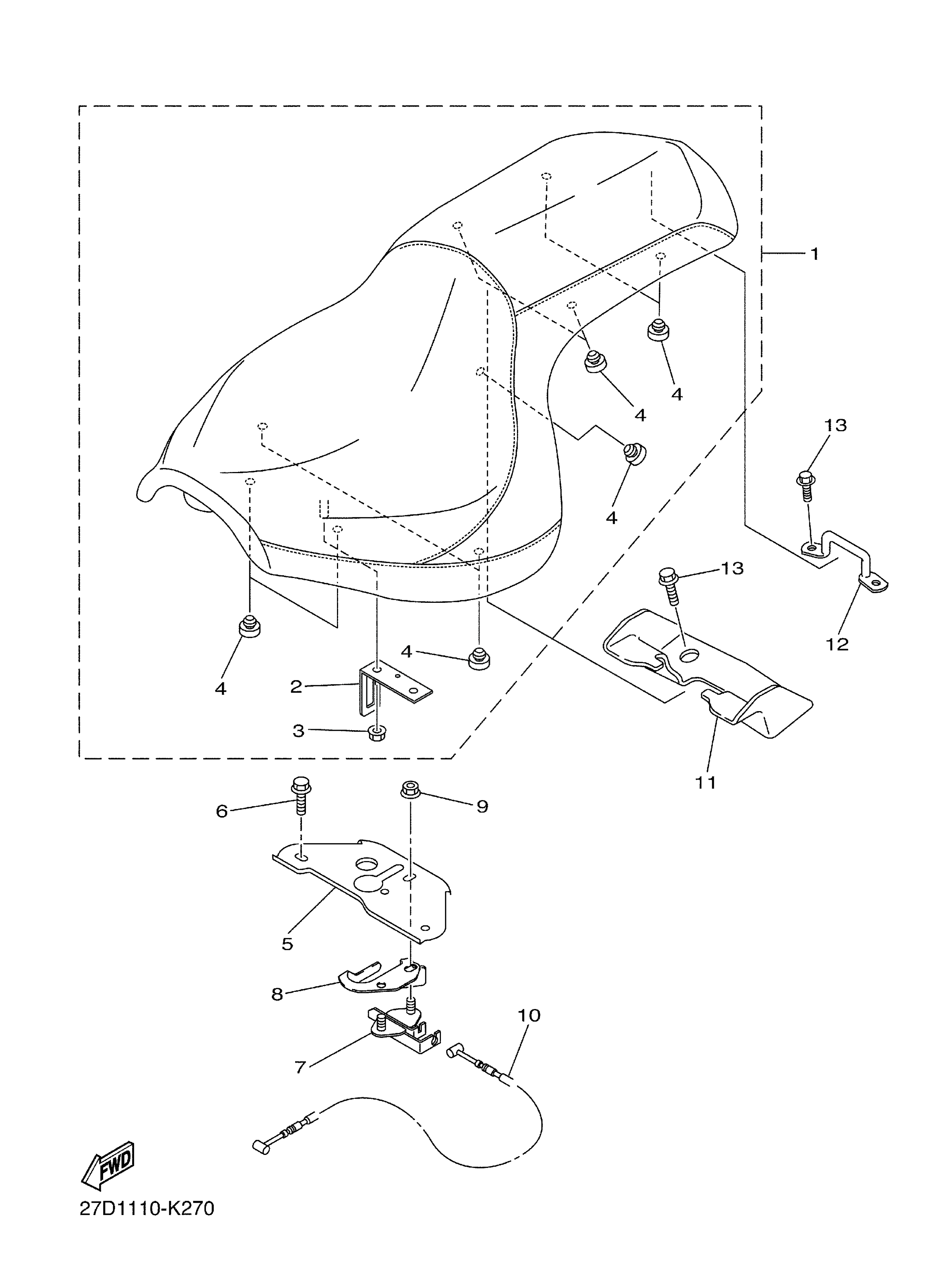 1D7-2475R-00-00 Bracket 6 Yamaha | YoshiParts