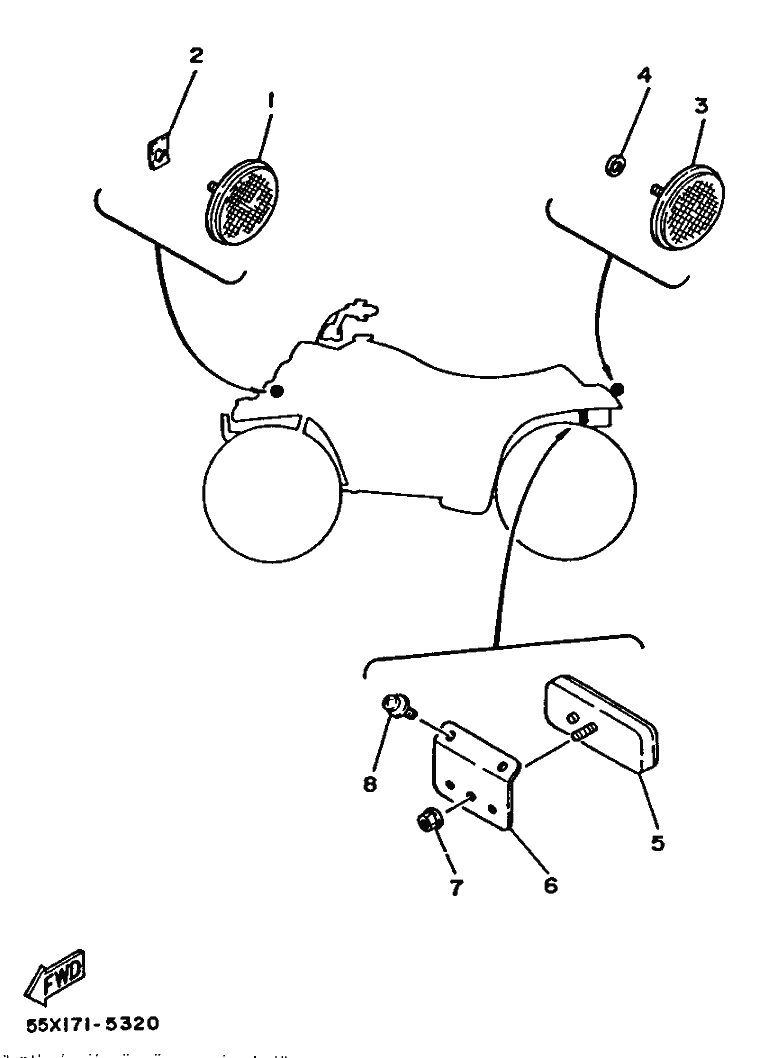 3Y6-85130-01-00 Rear Reflector Assembly Yamaha | YoshiParts