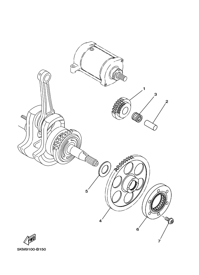 5KM-15590-00-00 Starter One-Way Assy Yamaha | YoshiParts