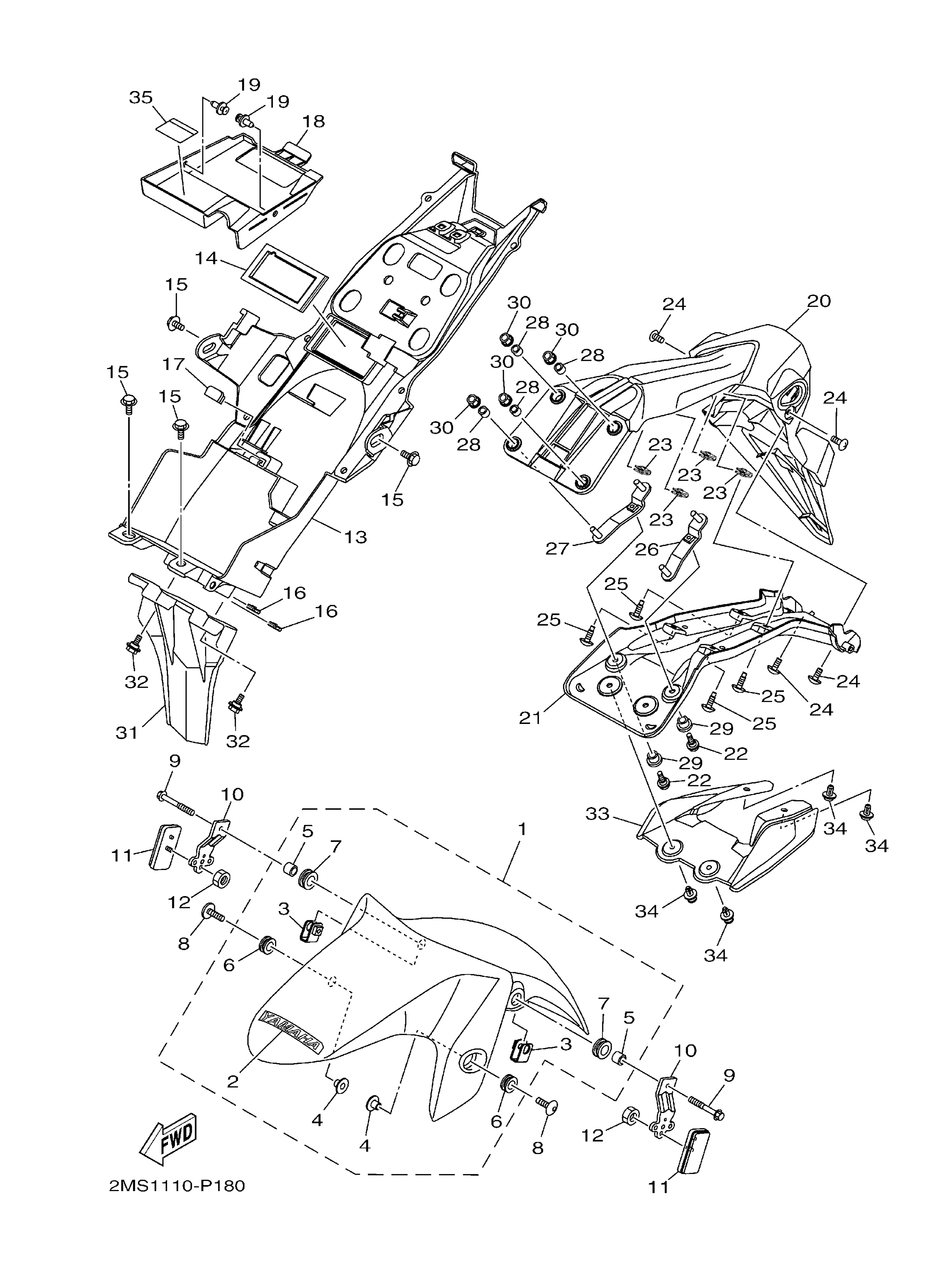 1WD-XF151-00-P6 Fender, Front Yamaha | YoshiParts