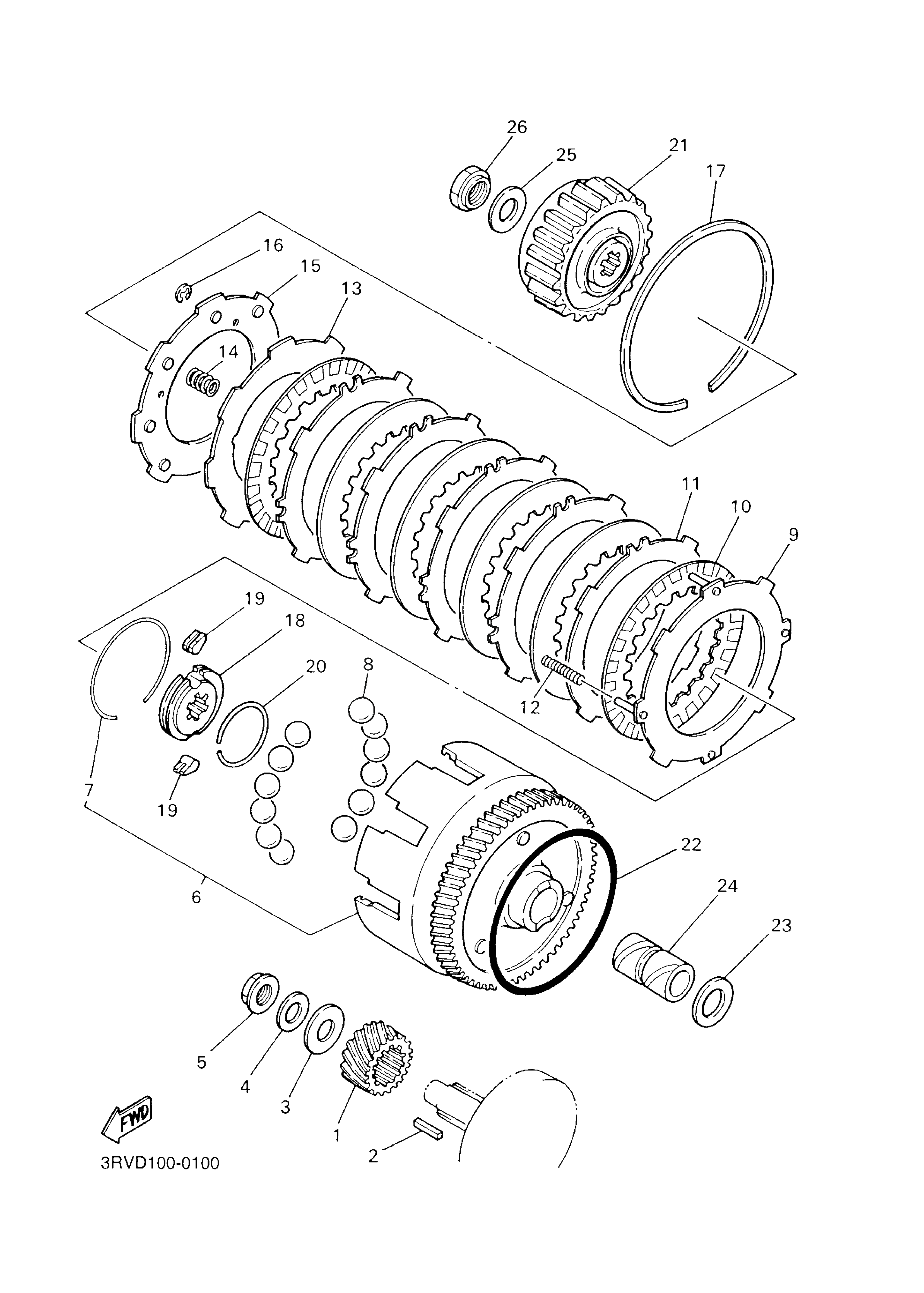 4BC-16150-00-00 Primary Driven Gear Comp. Yamaha | YoshiParts