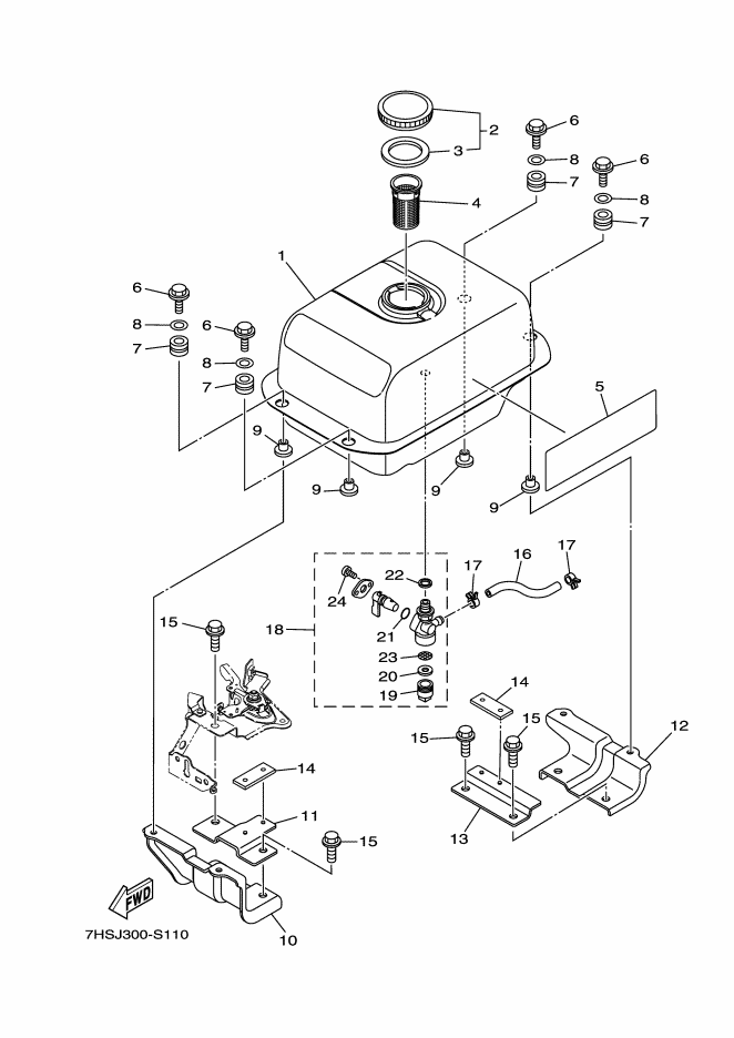 7CN-F4500-01-00 Fuel Cock Assy 1 Yamaha | YoshiParts