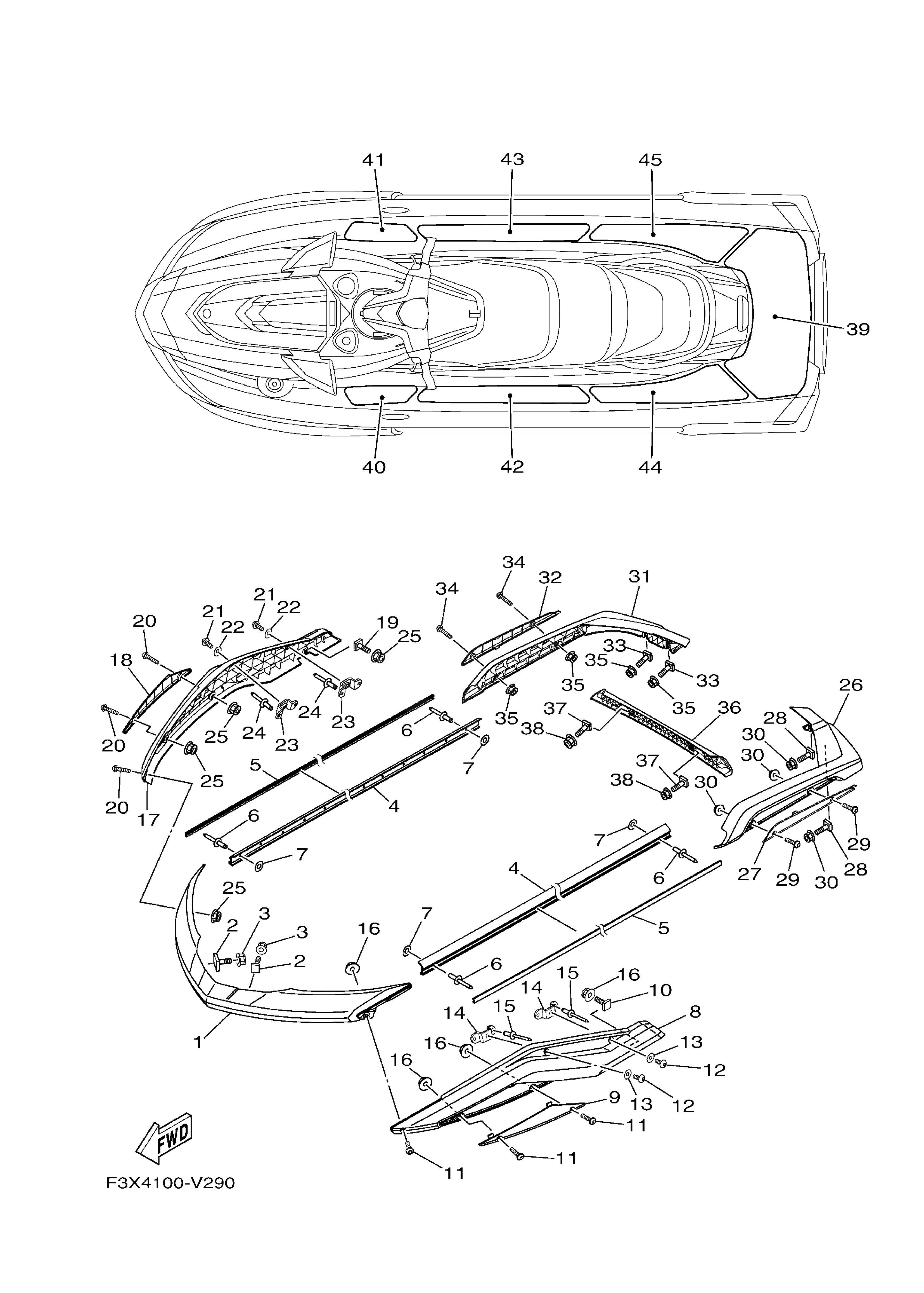 F3X-U2519-40-00 Inner,Gunwale Yamaha | YoshiParts