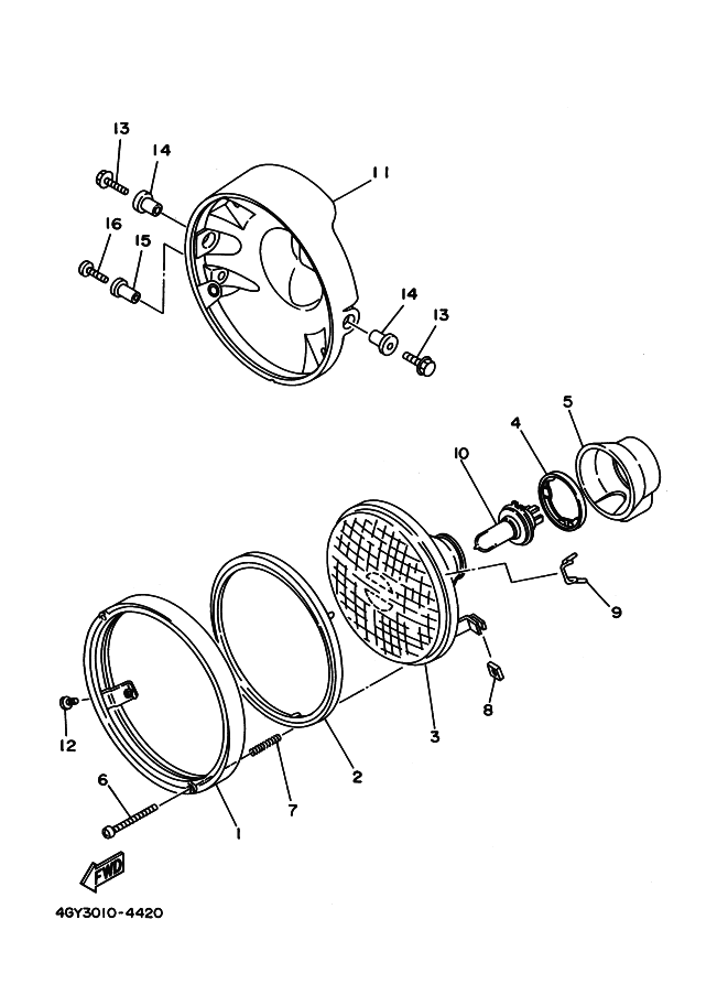 98580-04055-00 Screw, Lens Fitting Yamaha | YoshiParts
