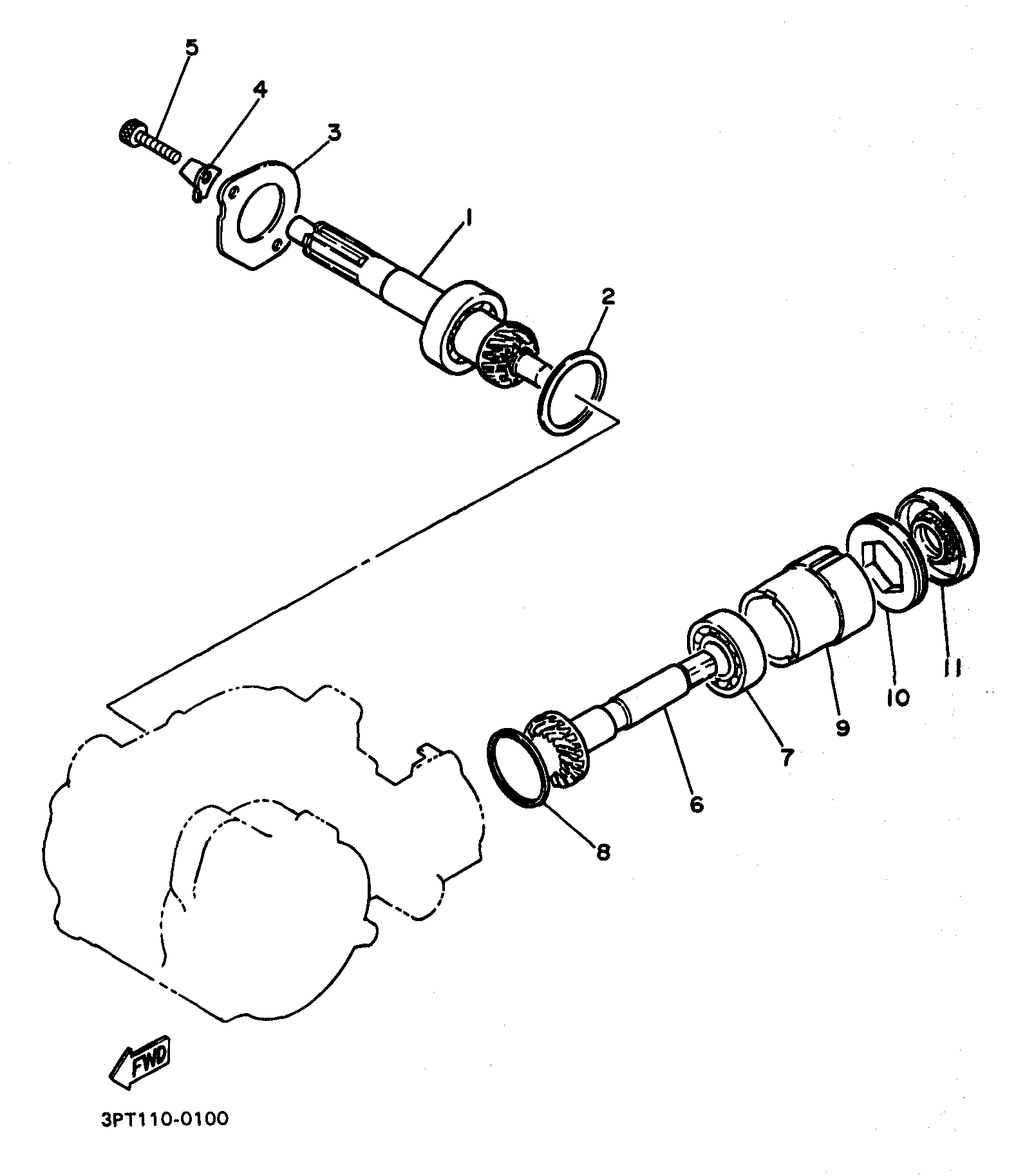 3L5-17410-00-00 Main Axle Comp. (15T) Yamaha | YoshiParts