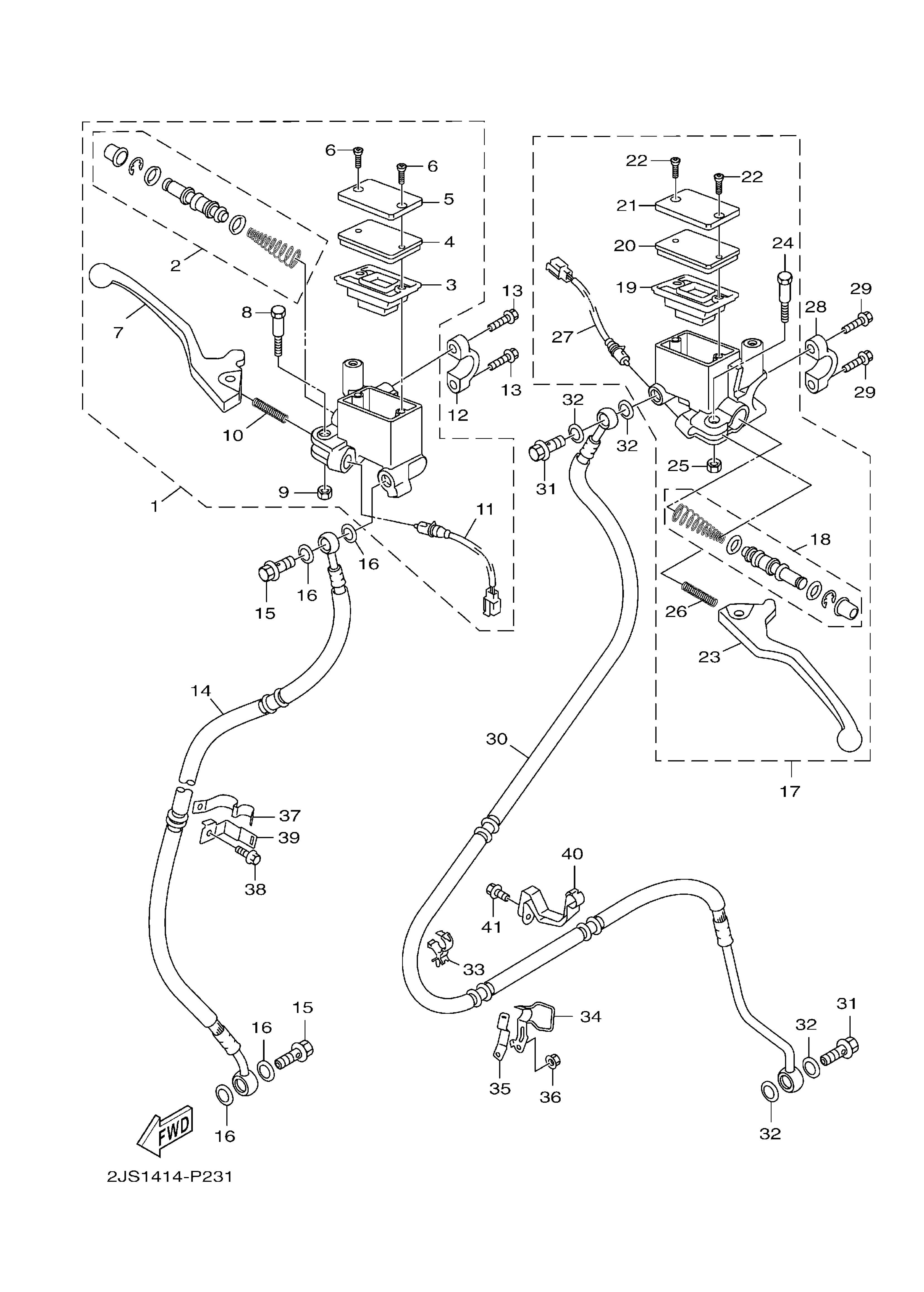 2JS-F5872-00-00 Hose, Brake 1 Yamaha | YoshiParts